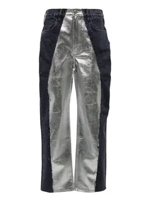 FRAME Frame Pieced Mid-Rise Straight Jeans In Orbital Silver