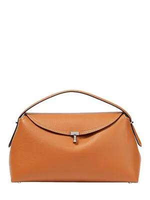 TOTEME T-lock Medium Leather Tote Bag - Brown