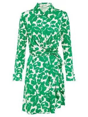 Diane Von Furstenberg Didi Floral Wrap Mini Dress - Green