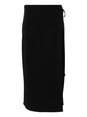 Vince Jersey Wrap Midi Skirt - Black
