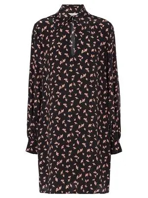 Chloé Floral Silk Chiffon Mini Dress - Brown