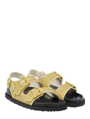 BIRKENSTOCK Milano Luxe Raffia Sandals - Green