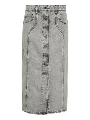 MARANT ETOILE Vandy Denim Midi Skirt - Grey