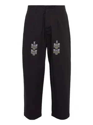 ADISH Adish Embroidered Cotton Pants Black