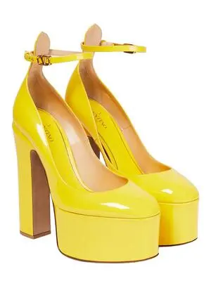 Valentino Garavani Valentino Garavani Patent Leather Platform Pumps Yellow