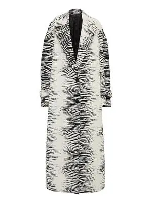 Attico Oversized Printed Cotton-blend Coat - Multicoloured