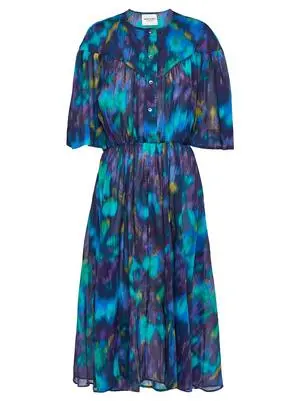 MARANT ETOILE Maggy Printed Cotton Midi Dress - Multicoloured