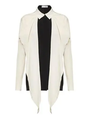 Victoria Beckham Silk Crepe De Chine Blouse With Bow Detail - Multicoloured