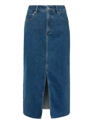 Veronica Beard Victoria Denim Midi Skirt - Blue