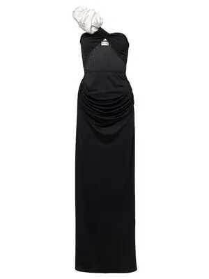 Magda Butrym One-shoulder Gown With Ruffled Detail - Black