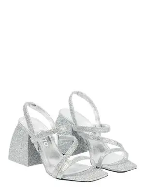 NODALETO Nodaleto Bulla Gemini Mary Jane Sandals In Silver Glitter