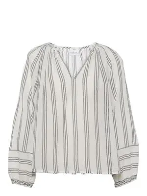 Velvet By Graham & Spencer Gianna Embroidered Striped Cotton Top - Multicoloured