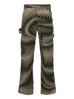 Dries Van Noten Cotton And Linen Wide-leg Trousers - Multicoloured