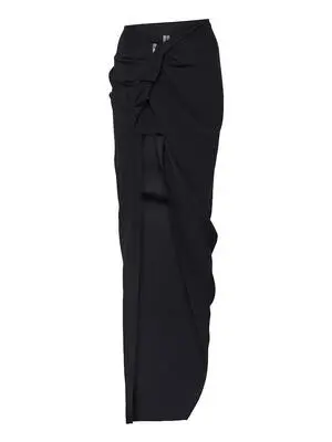 Rick Owens High-rise Asymmetrical Maxi Skirt In /grizzly - Black