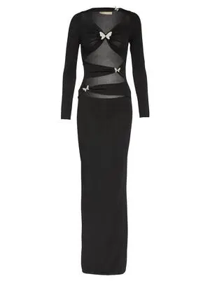 AYA MUSE Cut Out Jersey Midi Dress - Black
