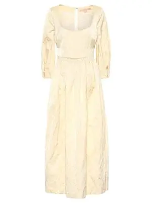 Brock Collection Ondina Satin Midi Dress - Beige