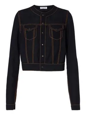 Alaïa Fluid Cropped Wool-blend Jacket - Blue