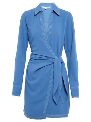 Veronica Beard Crepe Wrap Mini Dress - Blue