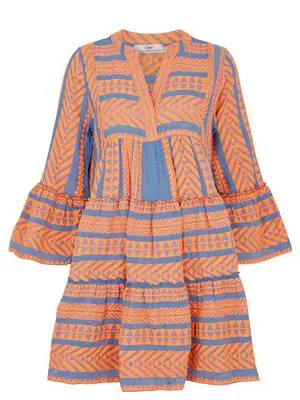 Devotion Ella Embroidered Mini Dress - Orange