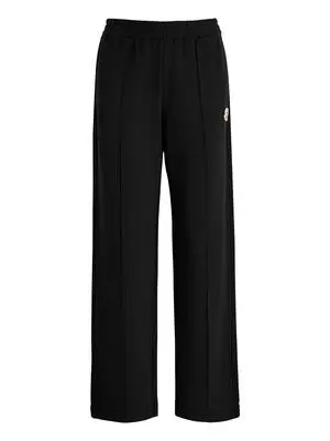 Moncler Straight-leg Jersey Sweatpants With Wool Panelling - Black