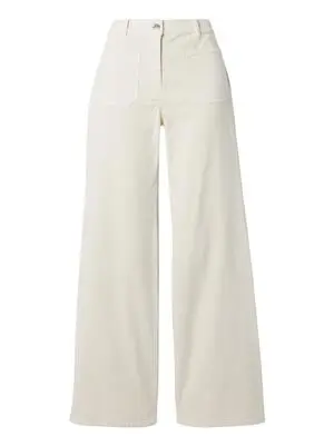 NILI LOTAN Florence Cotton-blend Corduroy Flared Pants - Neutrals