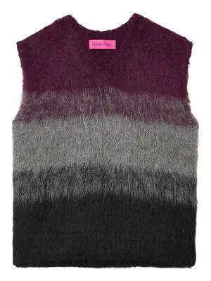 THE ELDER STATESMAN Thistle Ombré Brushed Alpaca-blend Vest - Multi