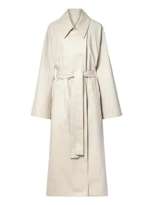Khaite Minnie Belted Cotton-blend Twill Trench Coat - Ecru