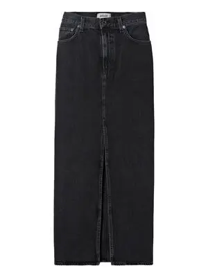 AGOLDE Leif' Organic Denim Maxi Skirt - Black