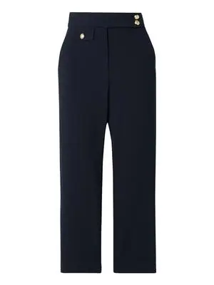 Veronica Beard Renzo Cropped Woven Straight-leg Trousers - Blue