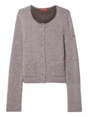Altuzarra Welles Sequin-embellished Knitted Cardigan - Silver