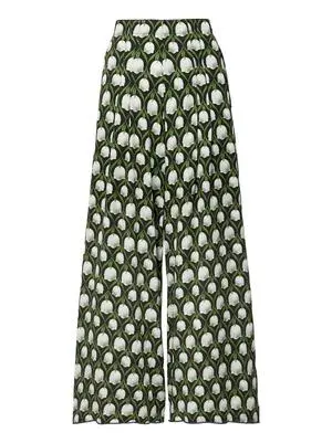 AGUA BENDITA Agua By Agua Bendita Recycled-Twill Wide-Leg Floral Print Pants