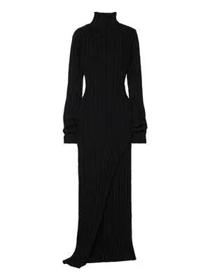 ANN DEMEULEMEESTER Cyntia Ribbed Wool Turtleneck Sweater - Black