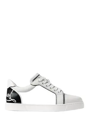 CHRISTIAN LOUBOUTIN Fun Vieira Patent-leather Trimmed Leather Sneakers - White