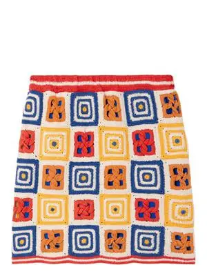 Escvdo Santería Crocheted Organic Pima Cotton Mini Skirt - Multi