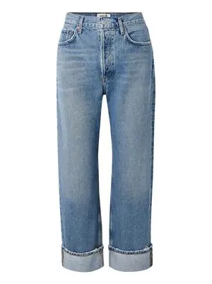 AGOLDE Fran Cropped Mid-rise Straight-leg Jeans - Blue