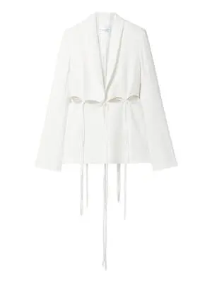 Galvan Ellipse Cutout Satin-trimmed Crepe Blazer - White