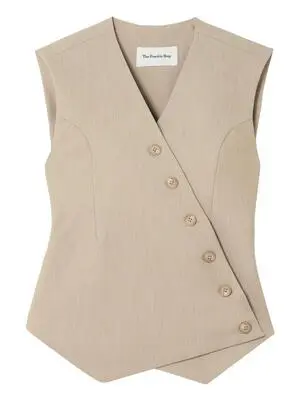 THE FRANKIE SHOP Maesa Asymmetric Canvas Vest - Neutrals