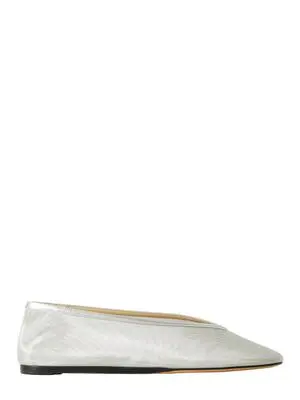 Le Monde Beryl Luna Metallic Mesh Ballet Flats - Silver
