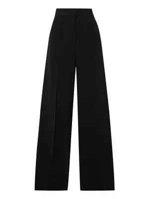 Another Tomorrow Stretch-merino Wool Wide-leg Pants - Black