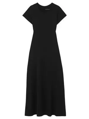 Another Tomorrow Organic Cotton & Tencel Jersey Midi Dress - Black