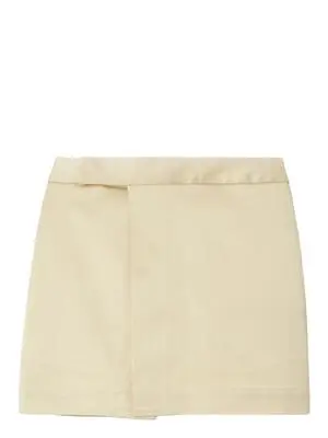 Sasuphi Andrea Silk And Cotton-blend Twill Mini Wrap Skirt - Yellow