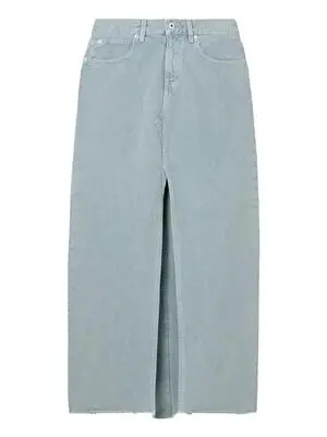 SLVRLAKE Frayed Denim Maxi Skirt - Blue