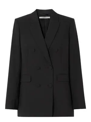 Another Tomorrow Double-breasted Merino Wool Jacket - Black