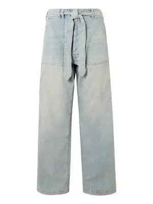 R13 Belted High-rise Wide-leg Jeans - Blue