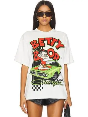 PHILCOS Betty Boop Dodge Charger Boxy Tee - White