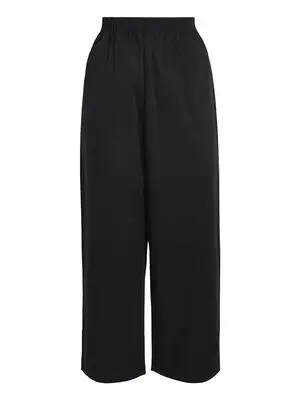 Eskandar Cropped Wide Leg Trousers - Black