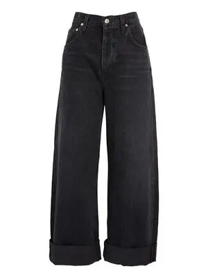 Citizens Of Humanity Ayla Mid-rise Wide-leg Jeans - Black