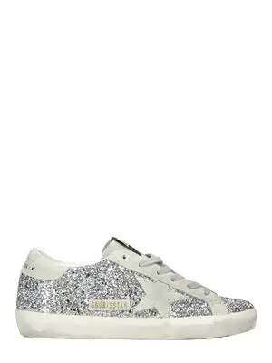 GOLDEN GOOSE Glitter Super-star Sneakers - Silver