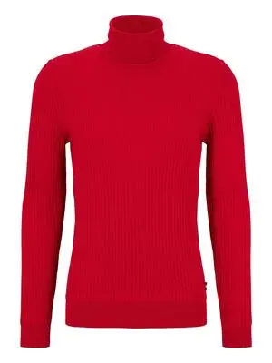 BOSS Wool Rollneck Sweater - Red