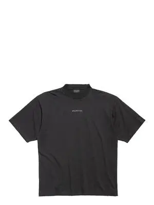 Balenciaga Distressed Rhinestone Logo T-shirt - Black